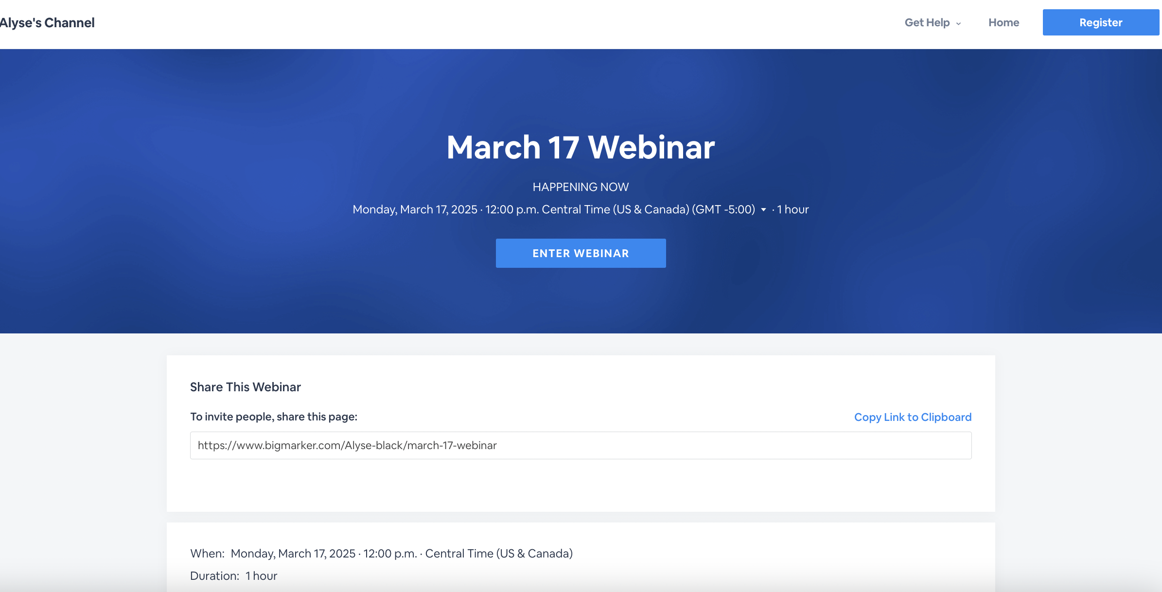 BigMarker Webinar Dashboard Guide for Admins, Hosts & Presenters
